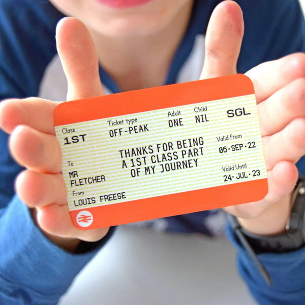 Personalised 'Thank You Teacher' Train Ticket Keepsake – Of Life & Lemons®