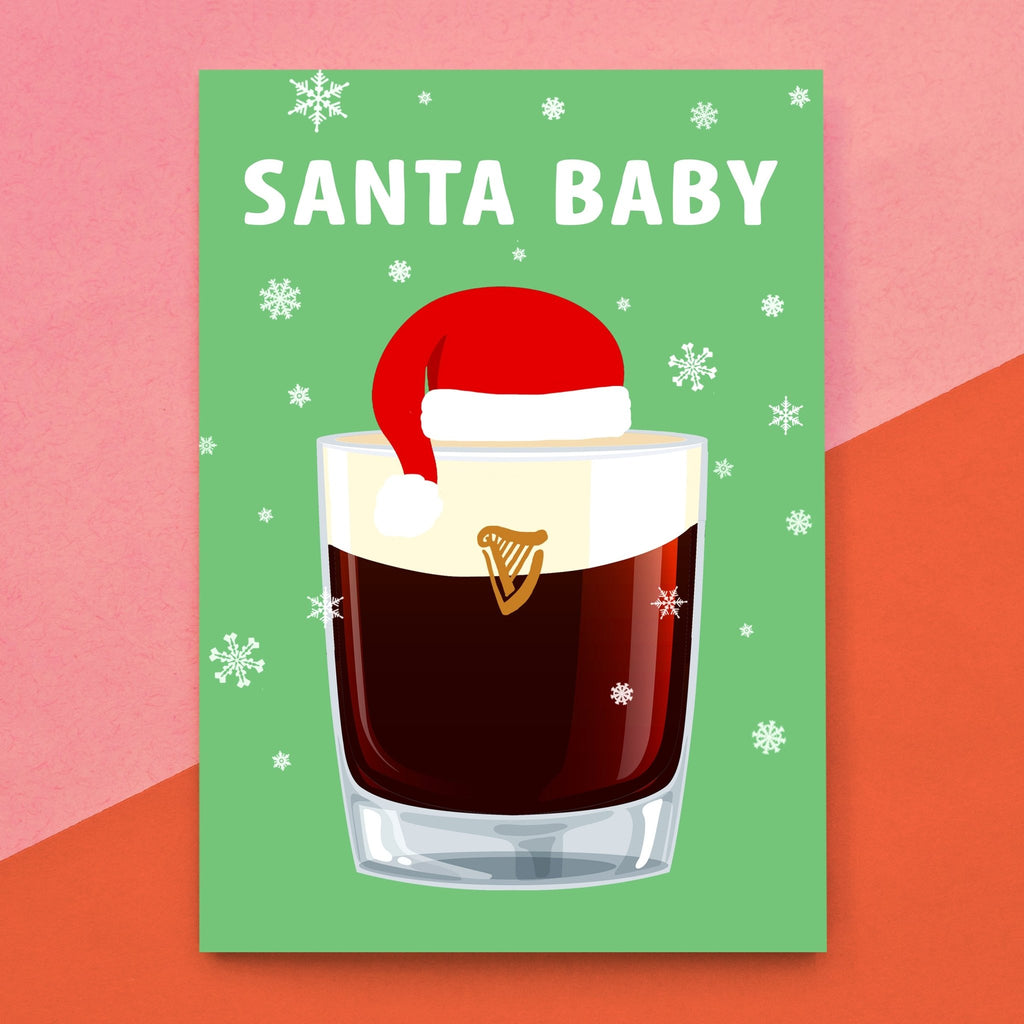 Santa Baby Guinness Christmas Card | Funny Guinness Pun – Of Life & Lemons®