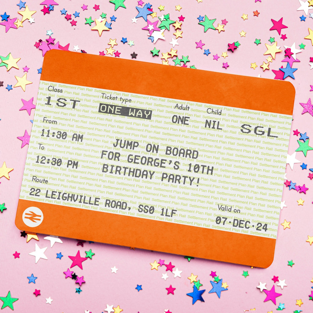Custom Rail Ticket Invitations – Of Life & Lemons®