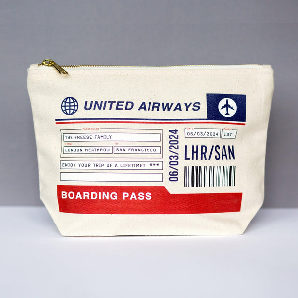 Personalised Boarding Pass Travel Pouch – Of Life & Lemons®