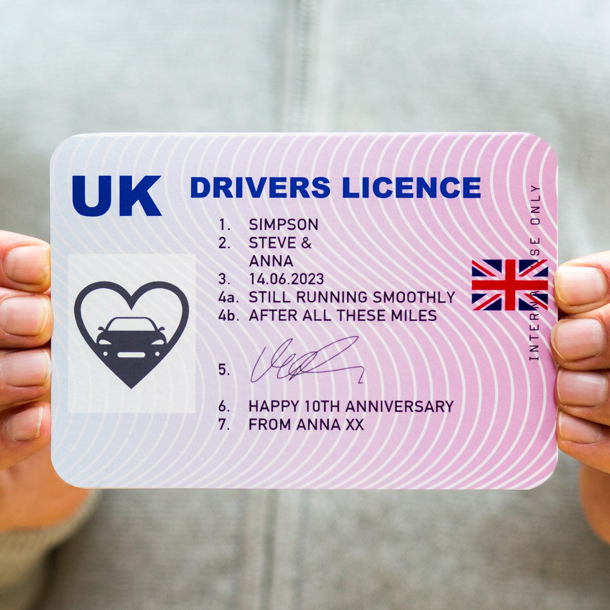 Personalised Drivers Licence Anniversary Card – Of Life & Lemons®