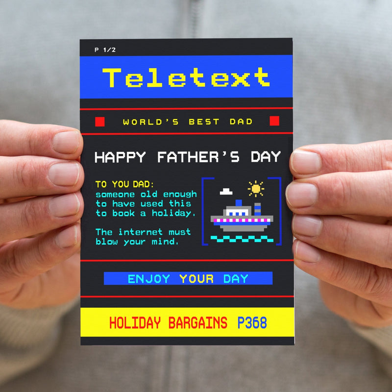 Funny Teletext Father's Day Card | Cheeky Card for Dad – Of Life & Lemons®