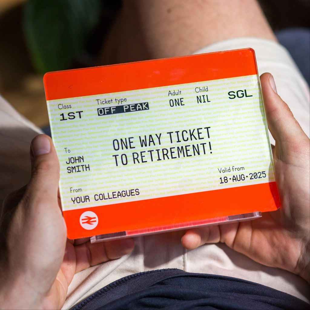 Personalised Retirement Gift | Acrylic Train Ticket Keepsake – Of Life ...