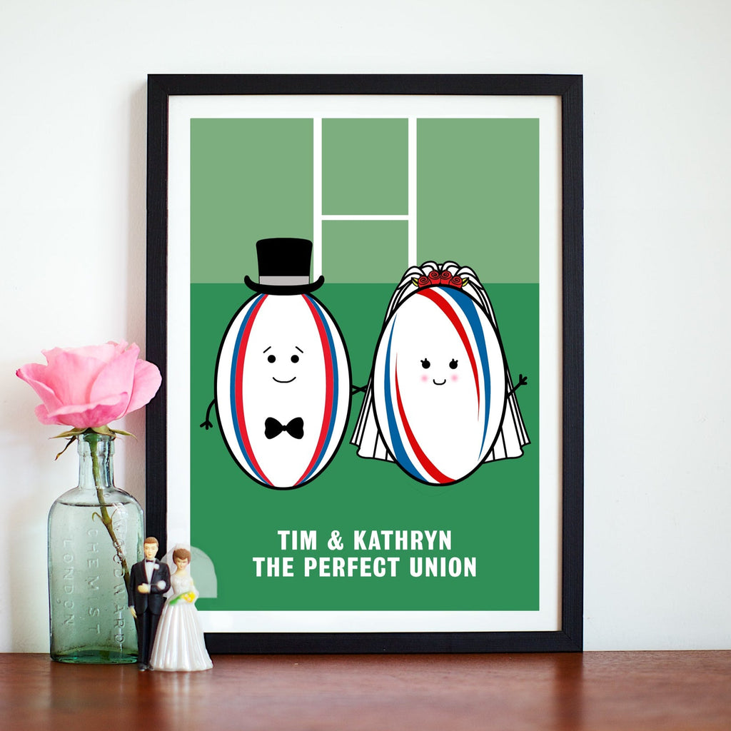 Personalised Rugby Wedding Print | Custom Wedding Gift – Of Life & Lemons®