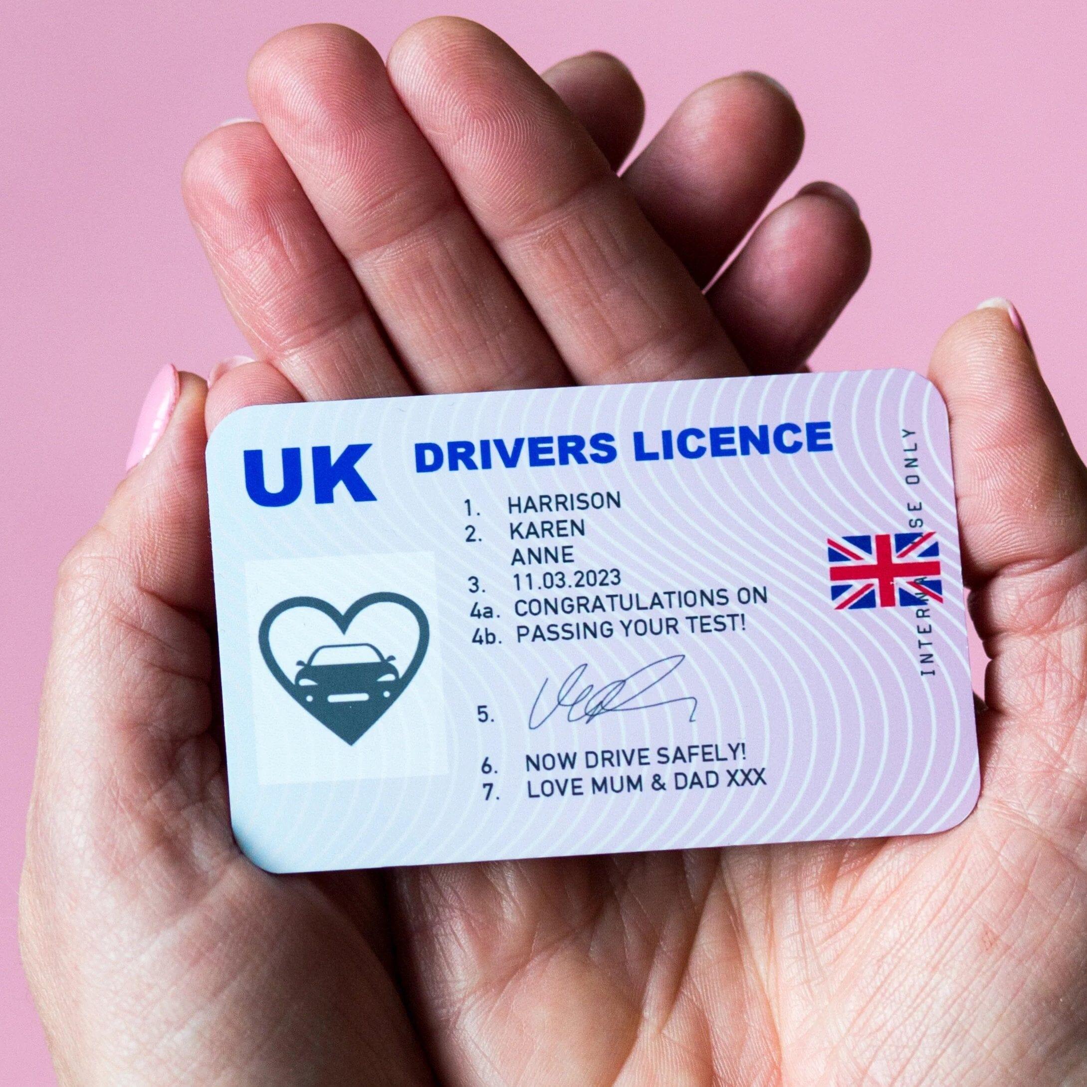 Personalised Driving License Wallet Insert – Of Life & Lemons®