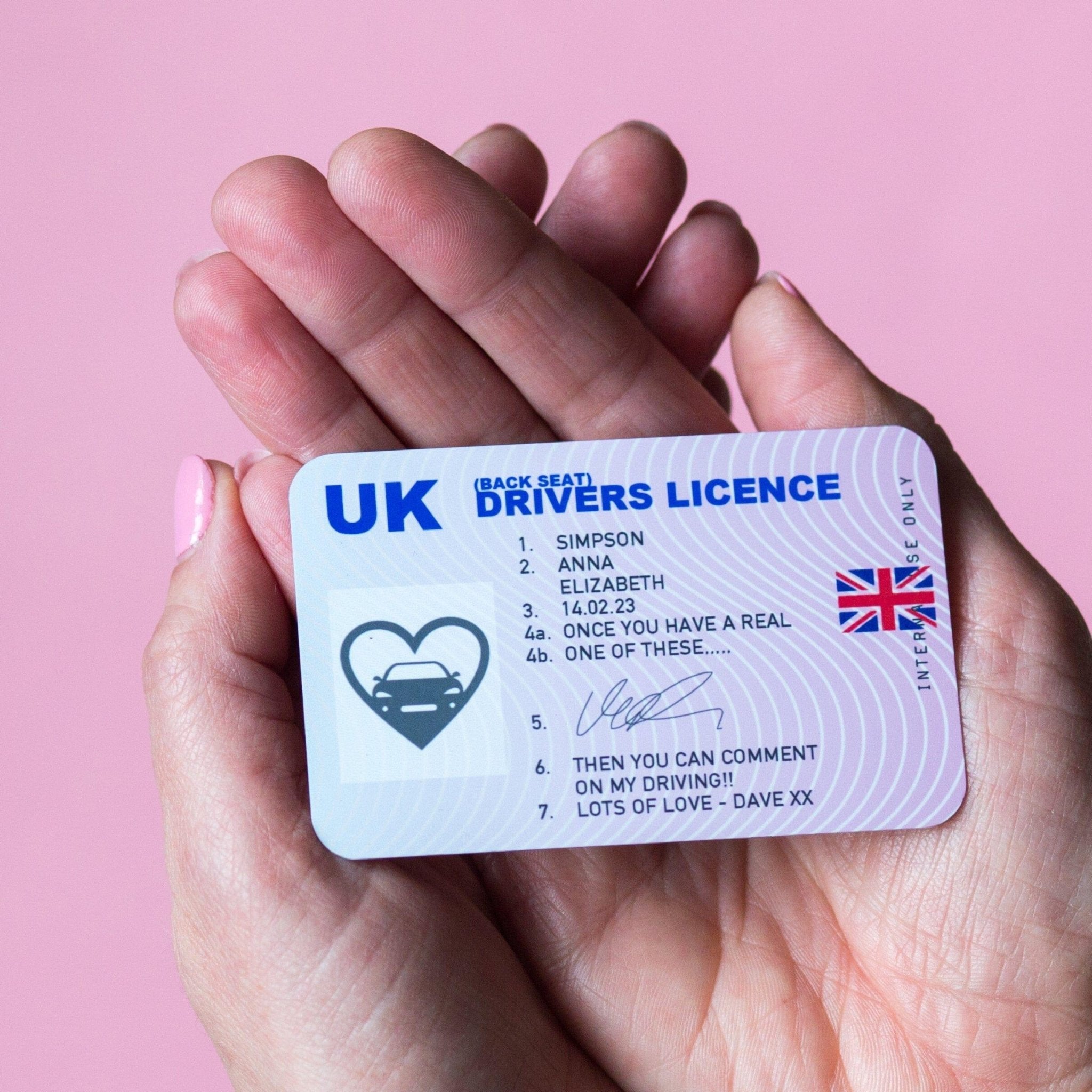 Personalised Driving License Wallet Insert – Of Life & Lemons®