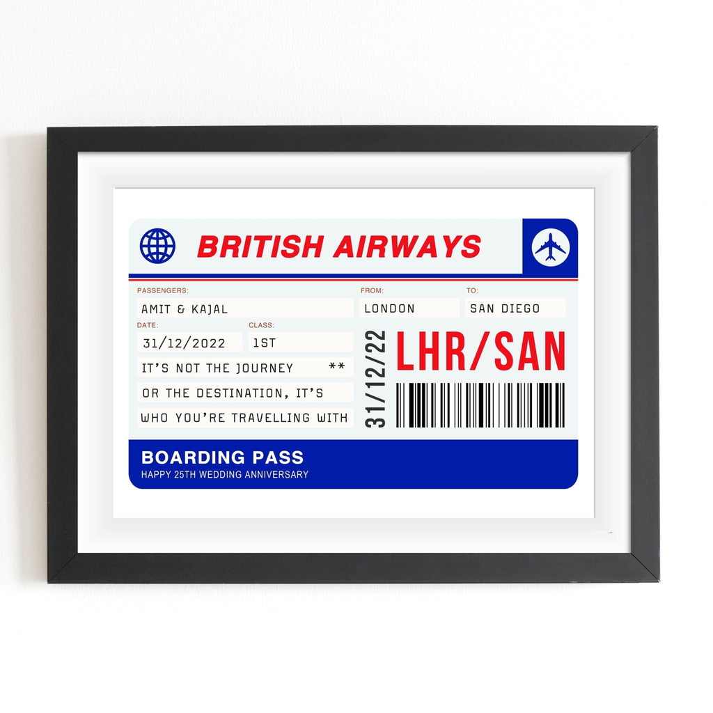 Custom Boarding Pass Wall Art | Unique Travel Print – Of Life & Lemons®