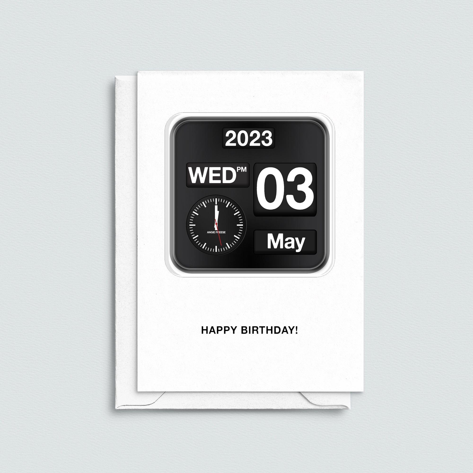 Retro Flip Clock Personalised Birthday Card – Of Life & Lemons®