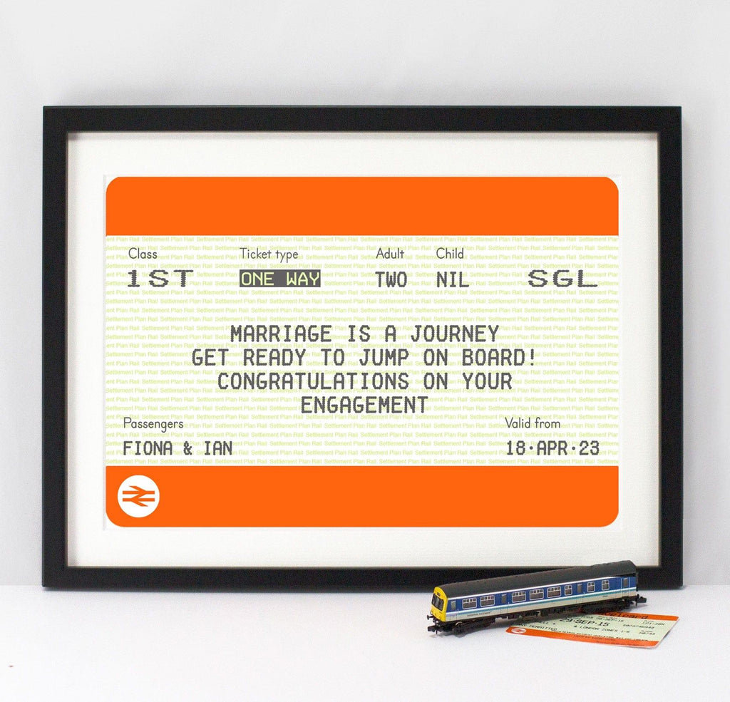 Personalised Engagement Print Gift for Couples – Of Life & Lemons®