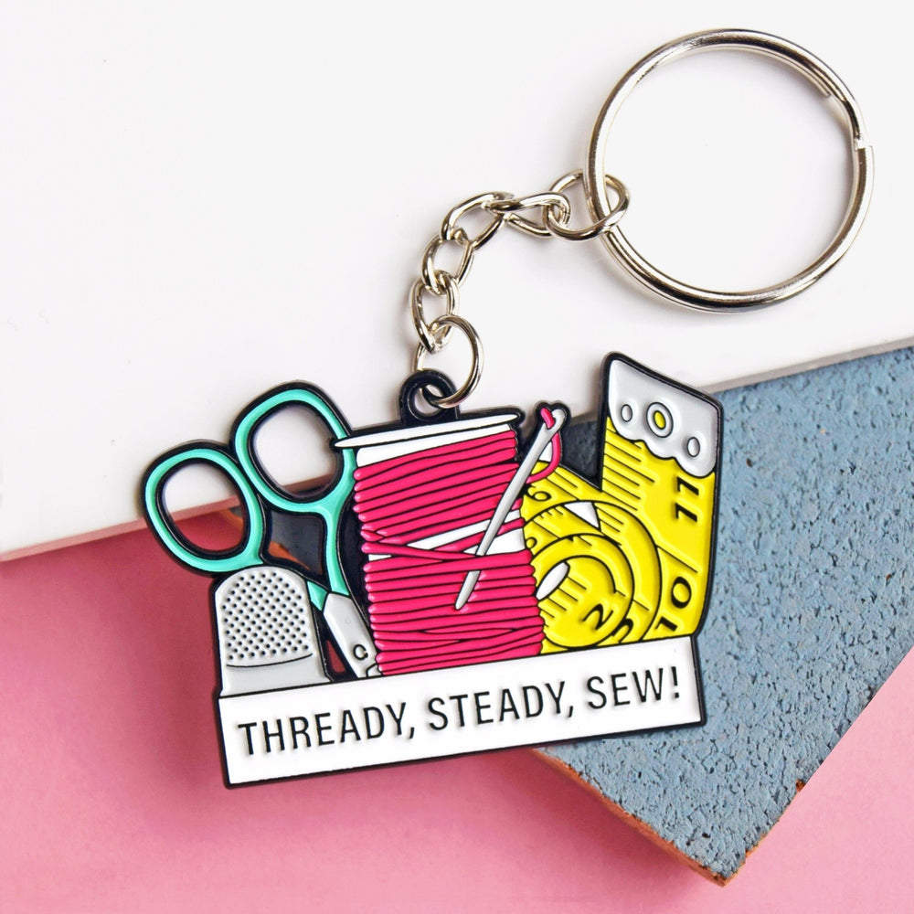 'Thready, Steady, Sew!' Keyring – Of Life & Lemons®