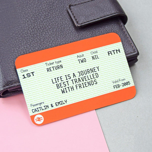 Personalised Train Ticket Wallet Keepsake for Friends – Of Life & Lemons®