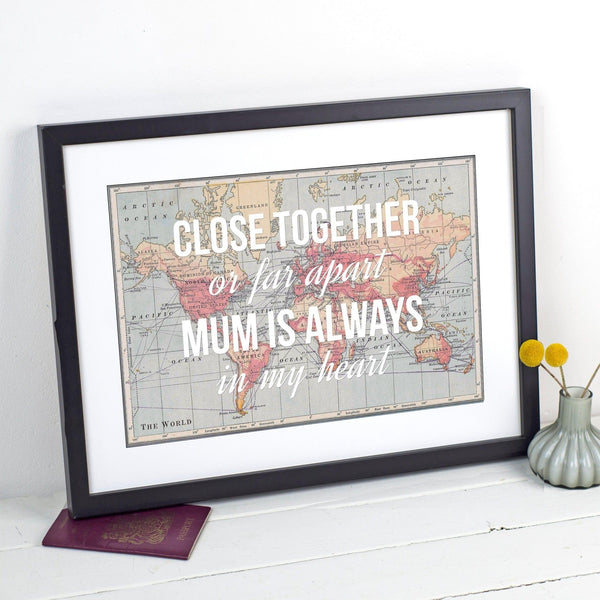 Personalised World Map Print for Mum – Of Life & Lemons®