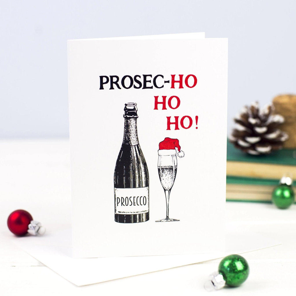 Prosecco Pun Christmas Card | Funny Festive Greetings – Of Life & Lemons®