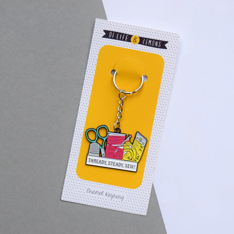 'Thready, Steady, Sew!' Keyring – Of Life & Lemons®