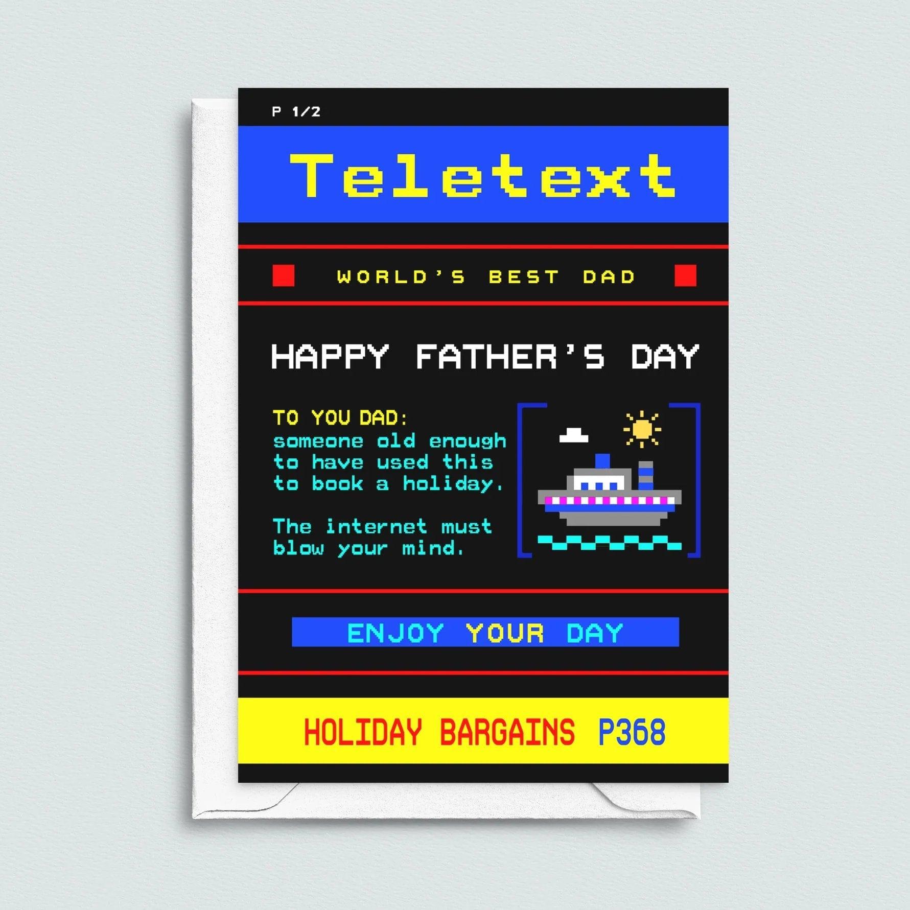 Funny Teletext Father's Day Card | Cheeky Card for Dad – Of Life & Lemons®