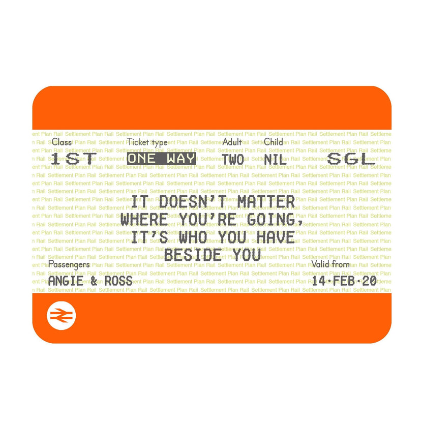 Custom Rail Ticket Card For Partner – Of Life & Lemons®